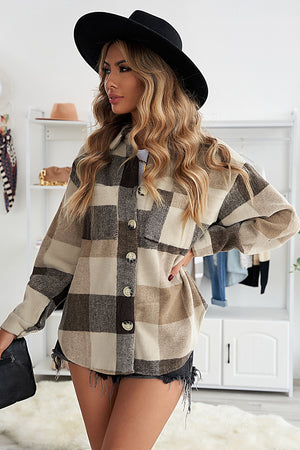 Tan & Plaid Shacket – Tried and True Boutique