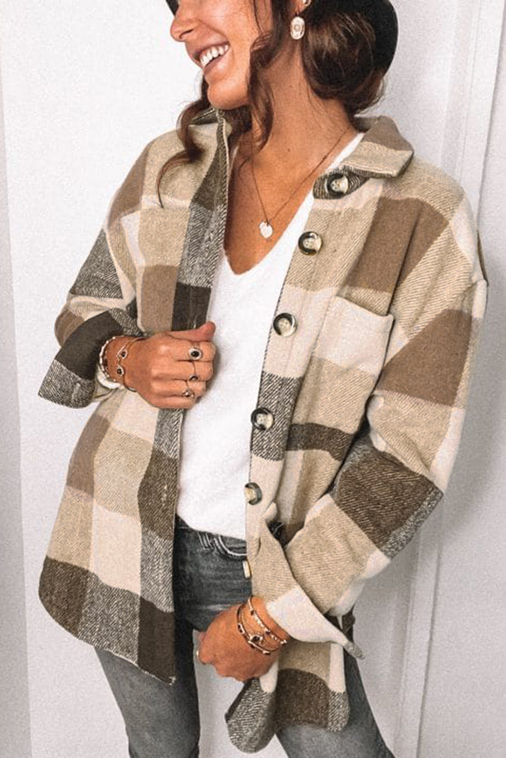 Tan & Plaid Shacket – Tried and True Boutique